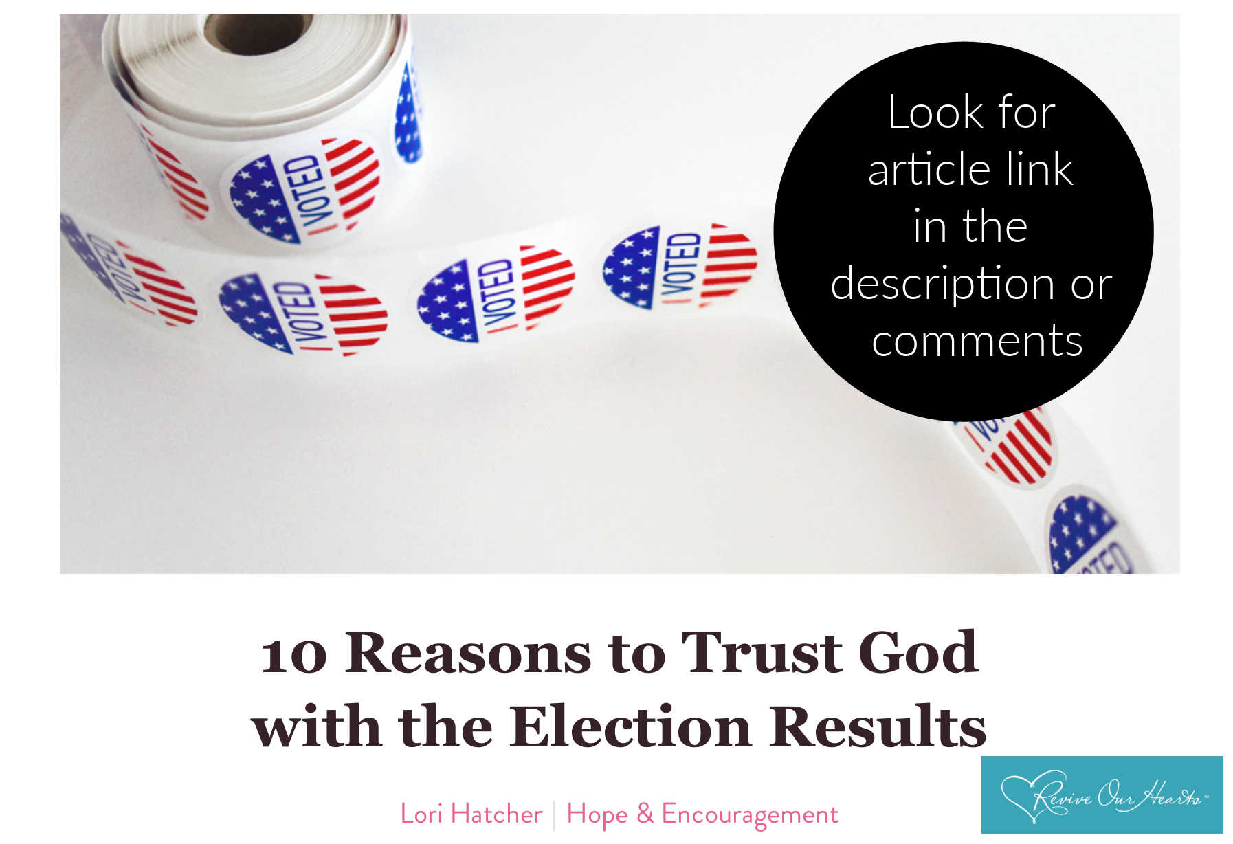 Trust God with Election-2 - Jean Wilund, Christian Writer/Speaker/Bible ...